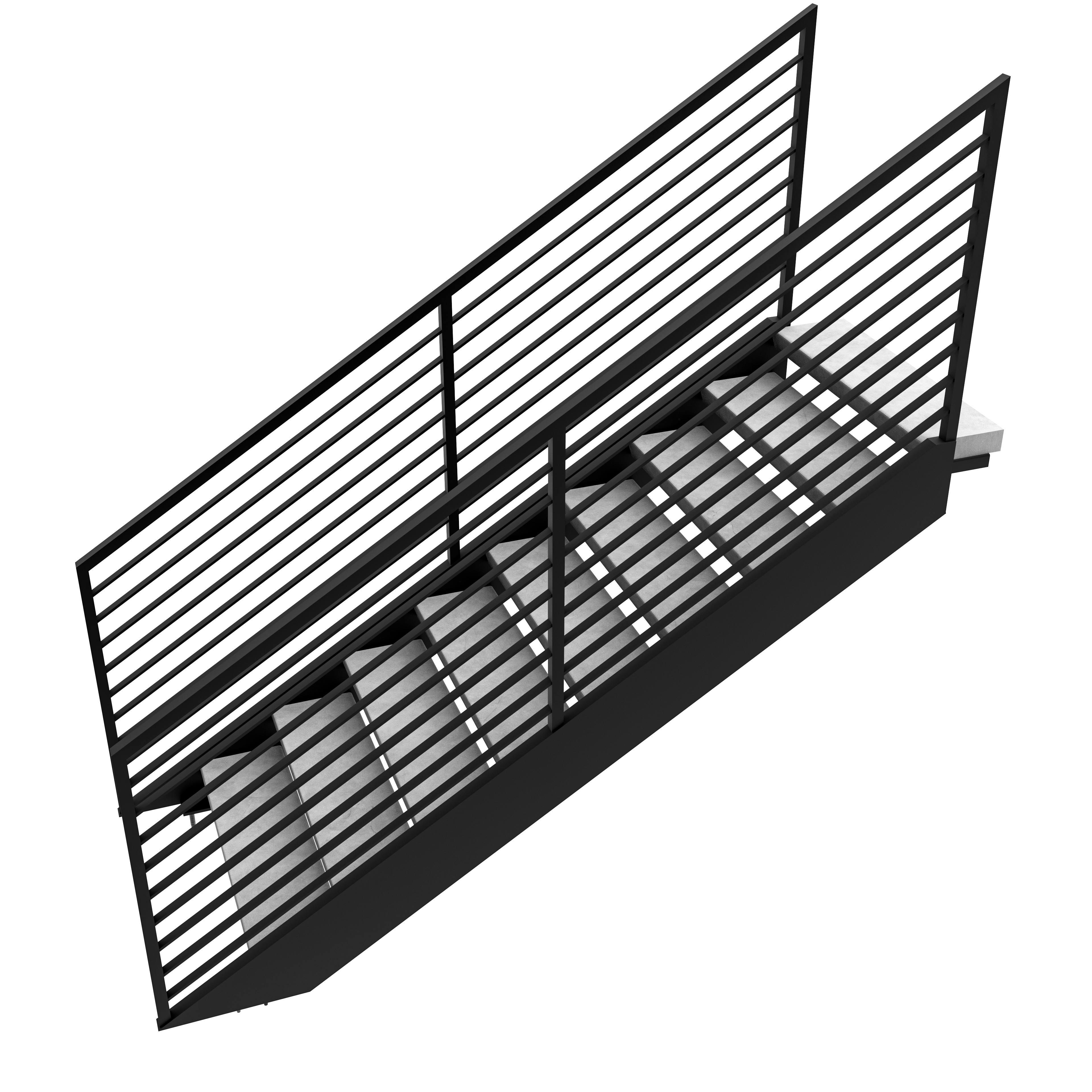 Floating Steel Stair with Concrete Treads – Cascade Manufacturing