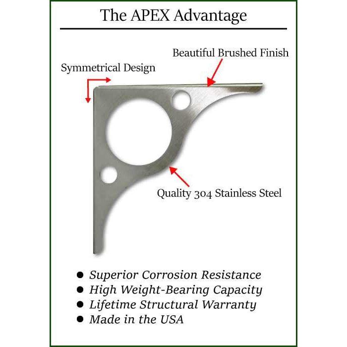 APEX Shelf Brackets - Stainless Steel – Cascade Manufacturing