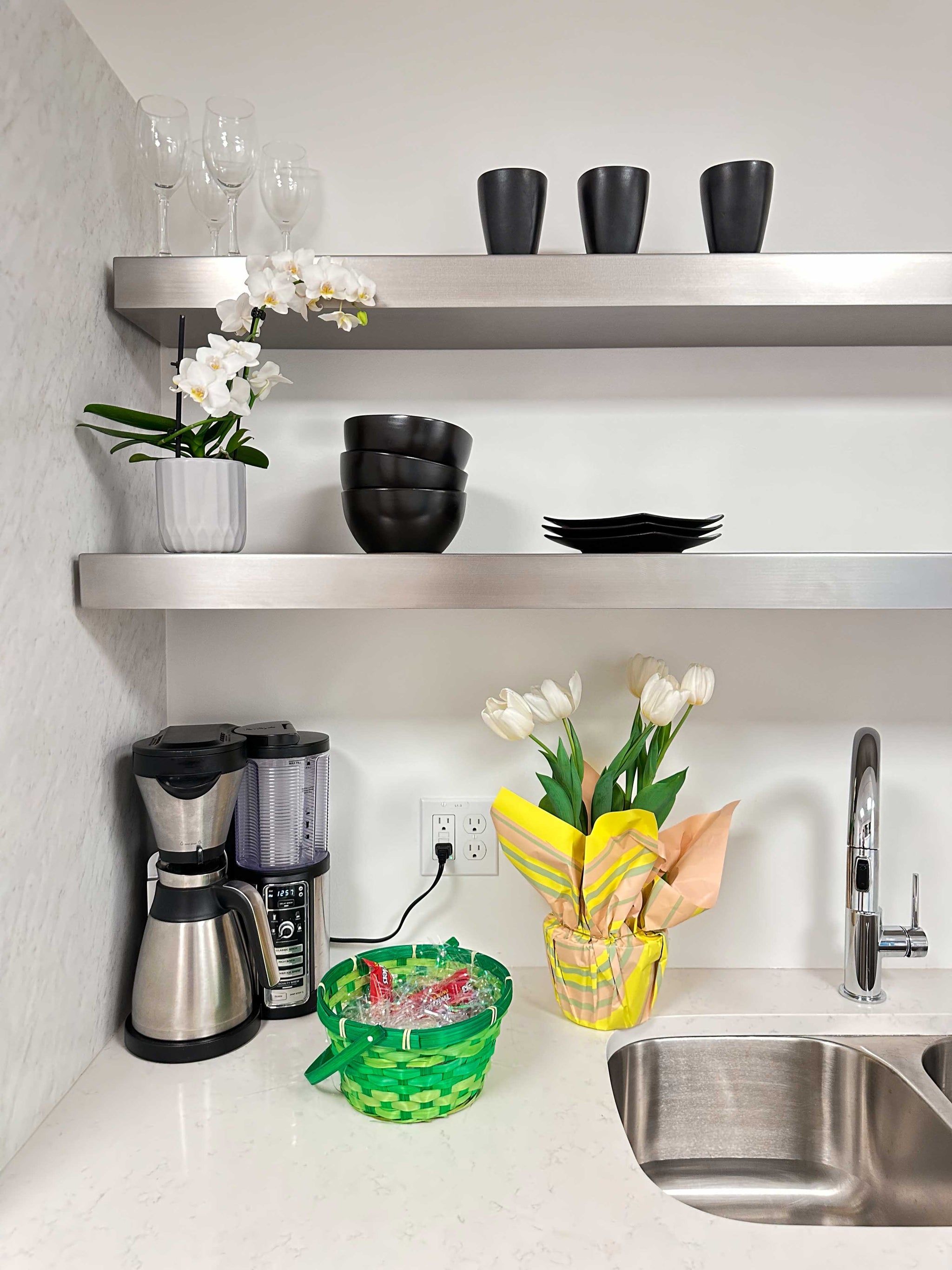 Stainless Steel Floating Shelf 12" Deep for Kitchen, Bathroom and Home – Cascade Manufacturing