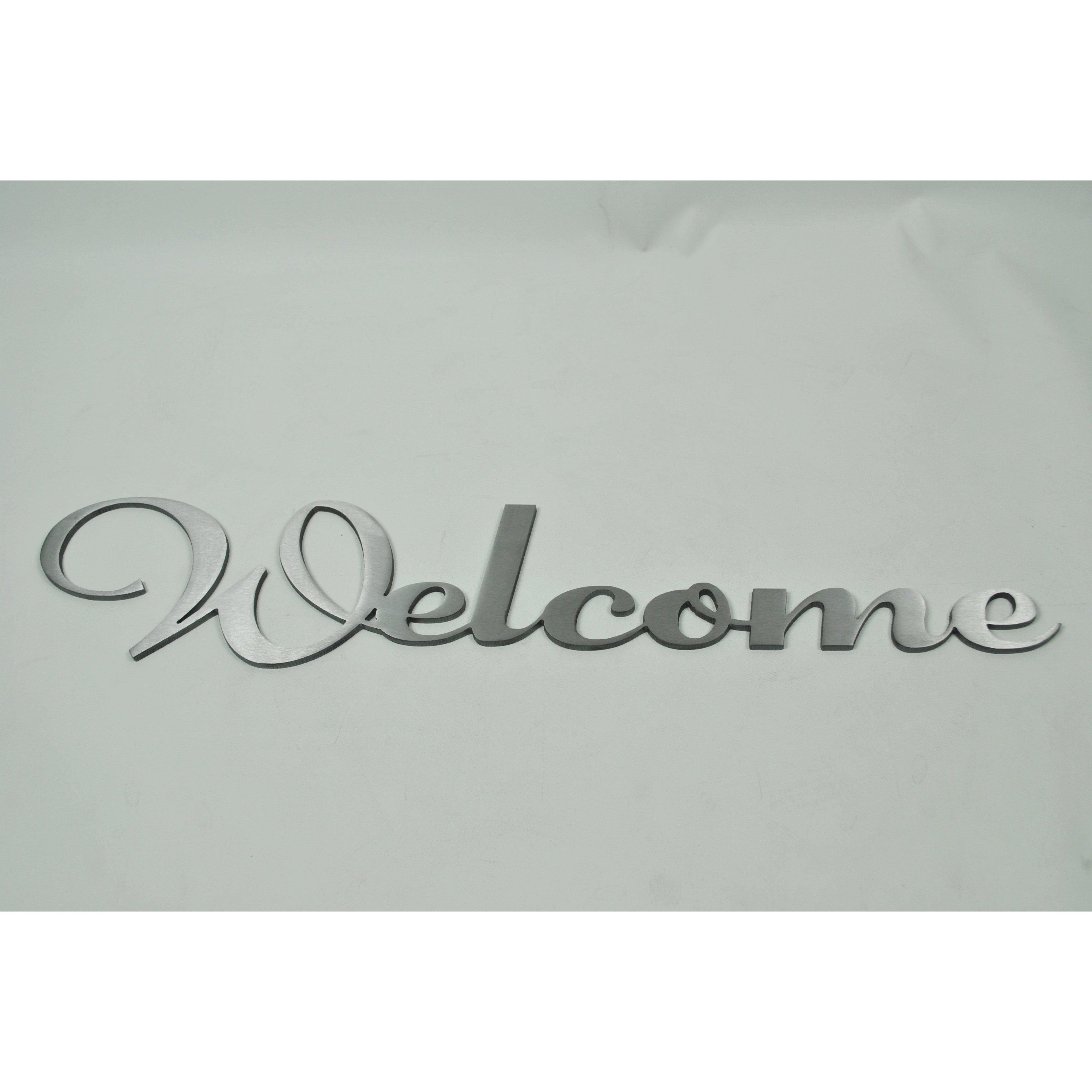 Welcome Sign Stainless Steel Metal Wall Art - Home Decor – Cascade ...